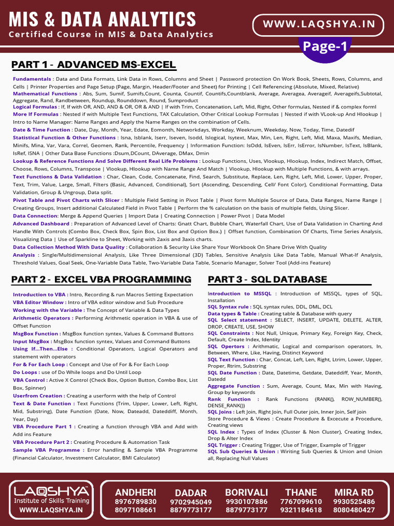 2024-MIS & Data Analytics | PDF | Sql | Python (Programming Language)