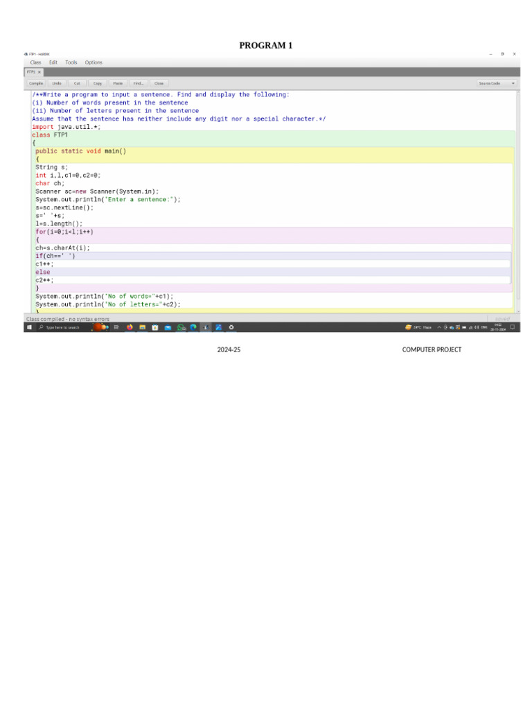 COMPUTER PROJECT (1) | PDF | Integer (Computer Science) | String (Computer Science)