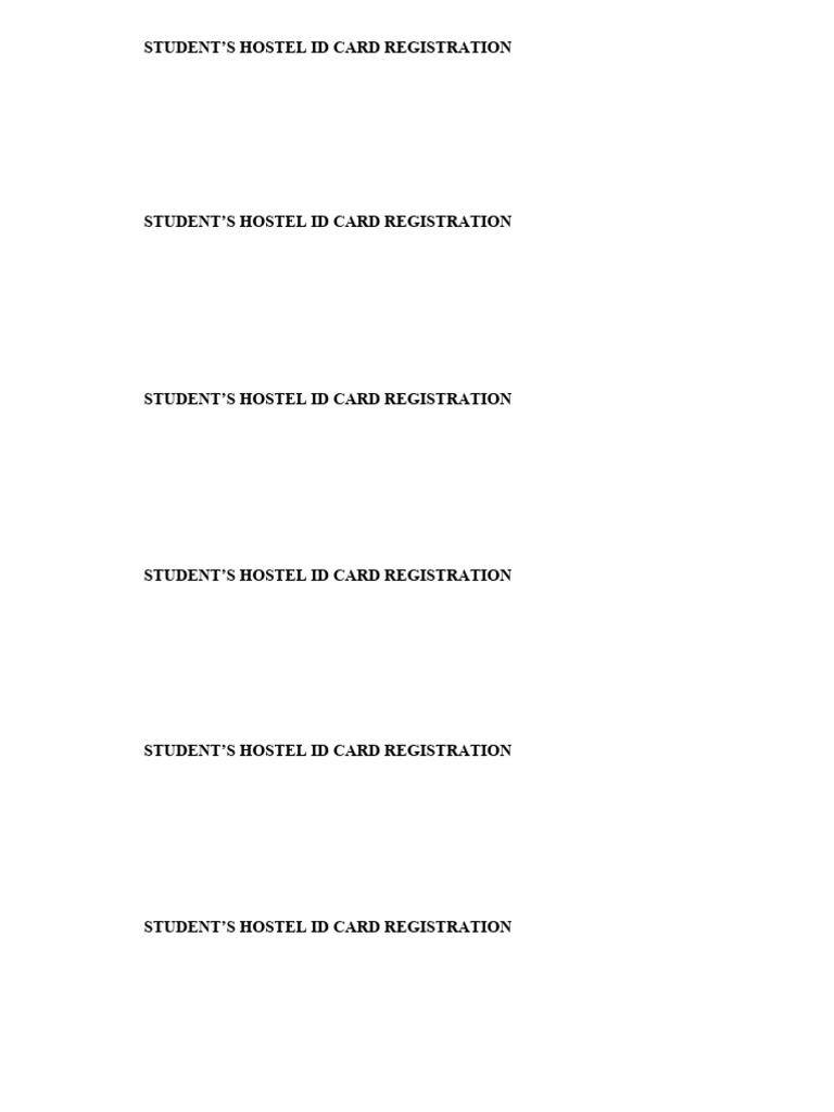 Hostel ID Card Registration Confirmation | PDF | Government | Access ...
