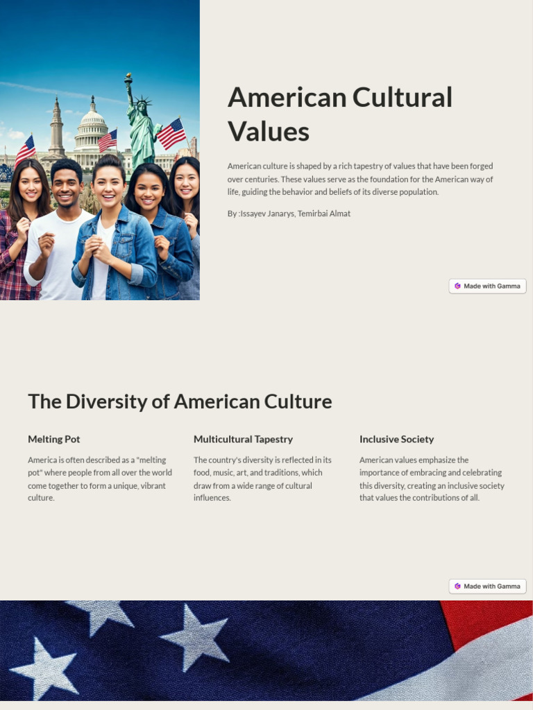 American Cultural Values | PDF | Entrepreneurship | Capitalism