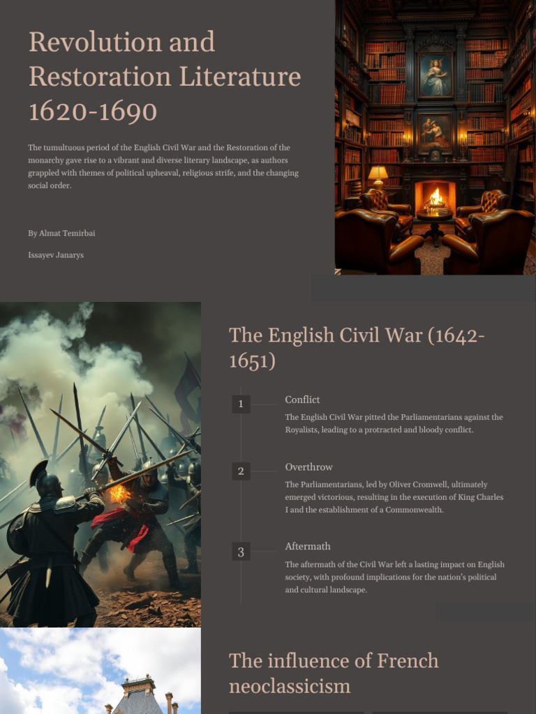 English Literature: 1620-1690 Insights | PDF | English Civil War | John ...
