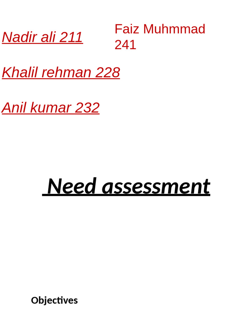 Learning Needs Assessment Guide | PDF | Educational Assessment | Human Communication