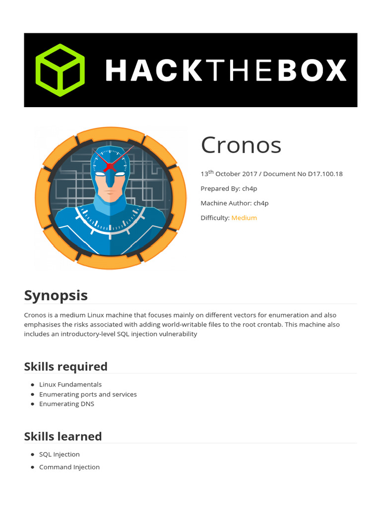 11-Cronos_HTB_Official_writeup_Tamarisk | PDF | Domain Name System | Php