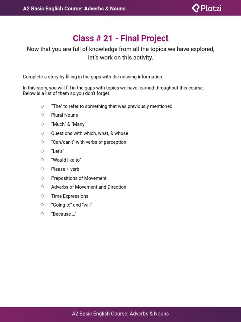 A2 English: Adverbs & Nouns Project | PDF | English Language | Adverb