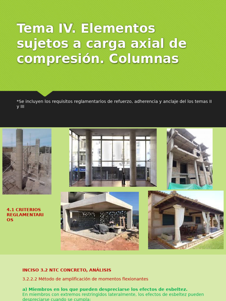 Tema IV. Elementos Sujetos A Carga Axial de Compresión | PDF