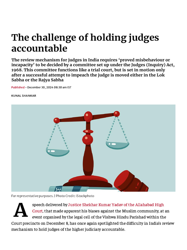 The Challenge of Holding Judges Accountable | PDF | Government | Public Law