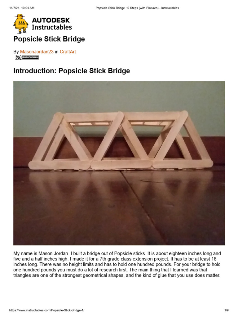 Building a Strong Popsicle Stick Bridge | PDF | Bridge | Truss