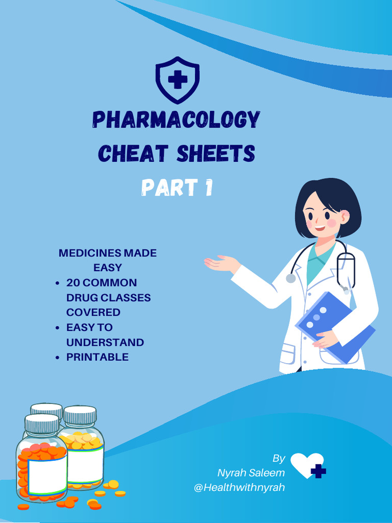Printable Pharmacology Cheat Sheet | PDF | Opioid | Medical Specialties