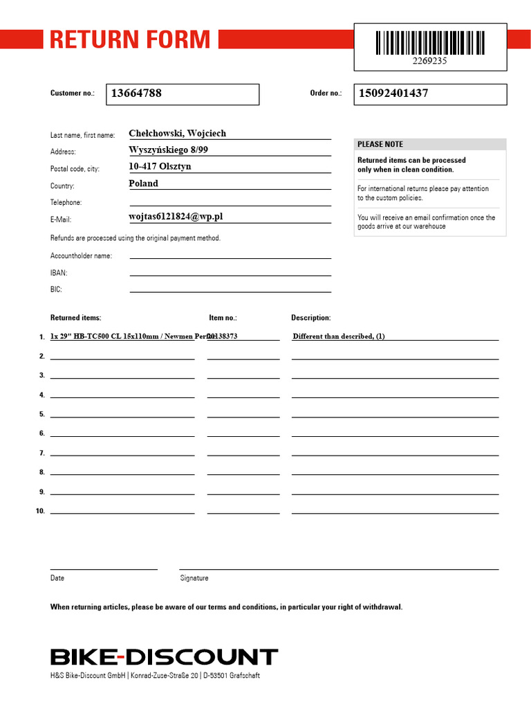 return form | PDF