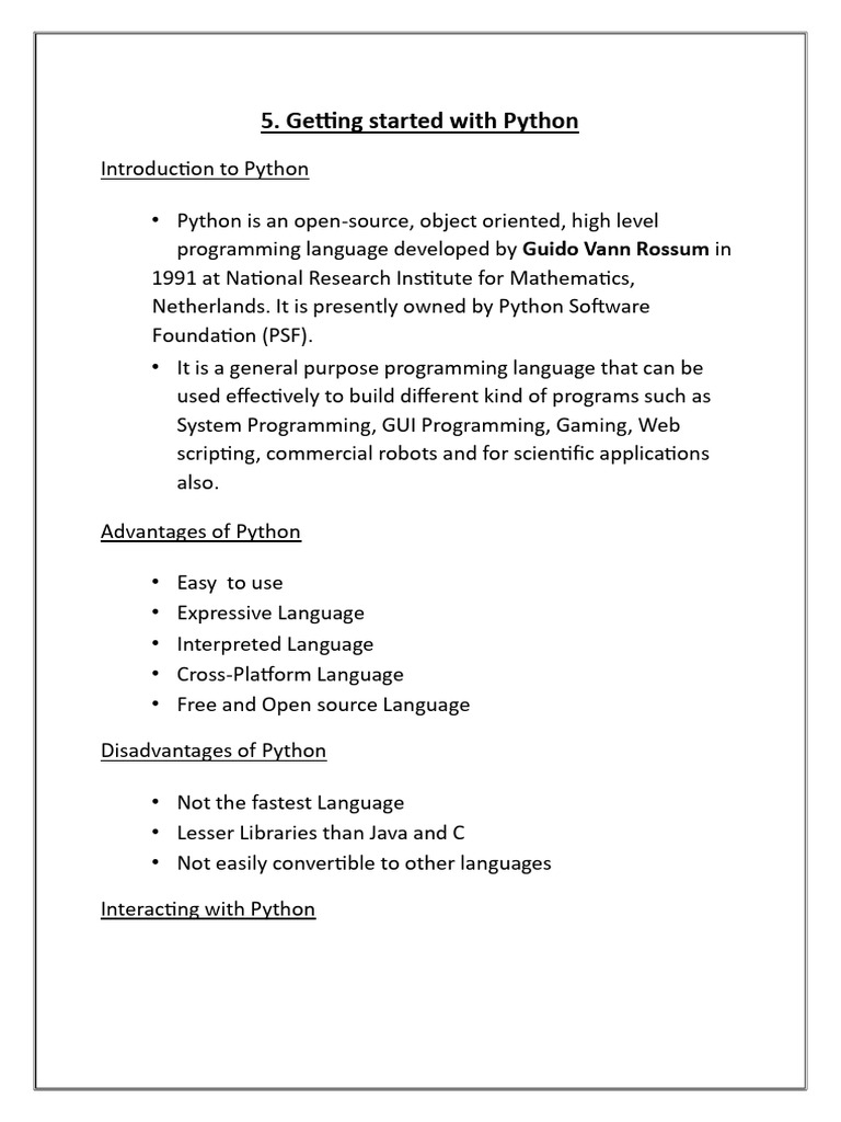 Class Xi Python Fundamentals Notes Pdf Python Programming Language Parameter Computer