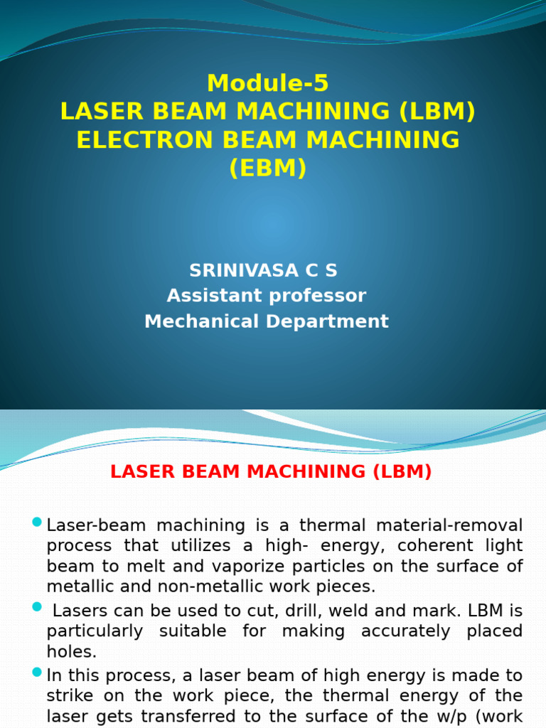 Ntm Module-5 Ppt | PDF | Laser | Electron