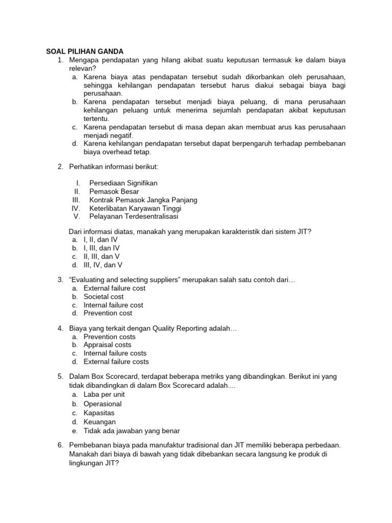 Soal UAS Akuntansi Manajemen | PDF