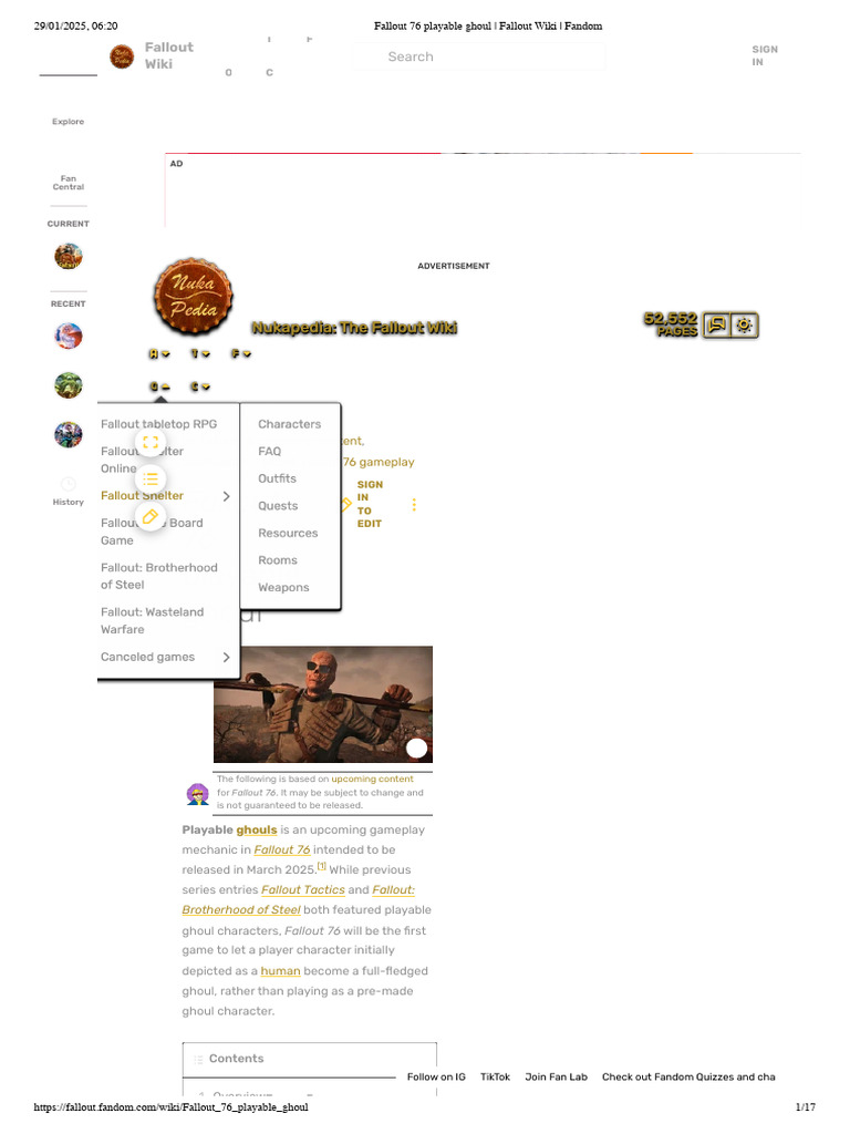 Fallout 76 Playable Ghoul - Fallout Wiki - Fandom | PDF