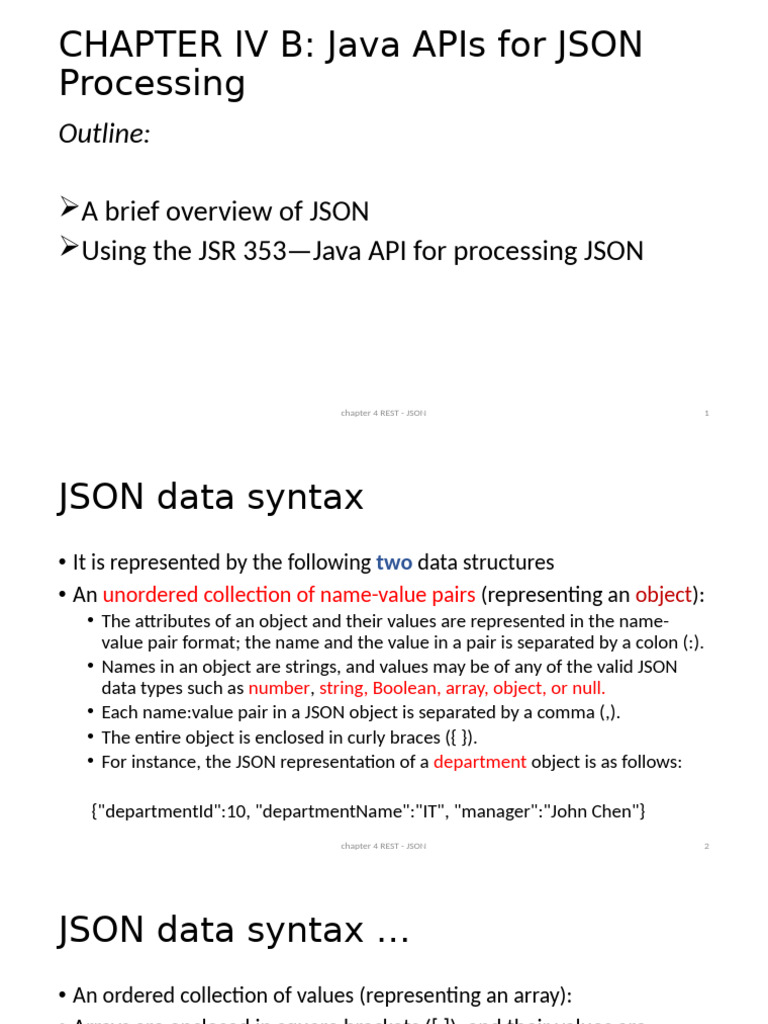 CHAPTER 4B JSON Procesing | PDF | Parsing | Json