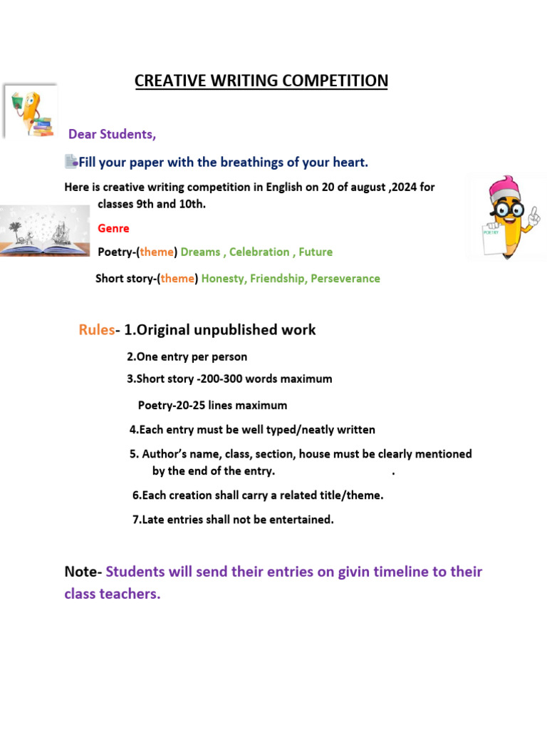 Creative Writing Competition PR | PDF