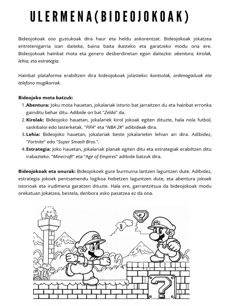 Ulermena (Bideojokoak) | PDF
