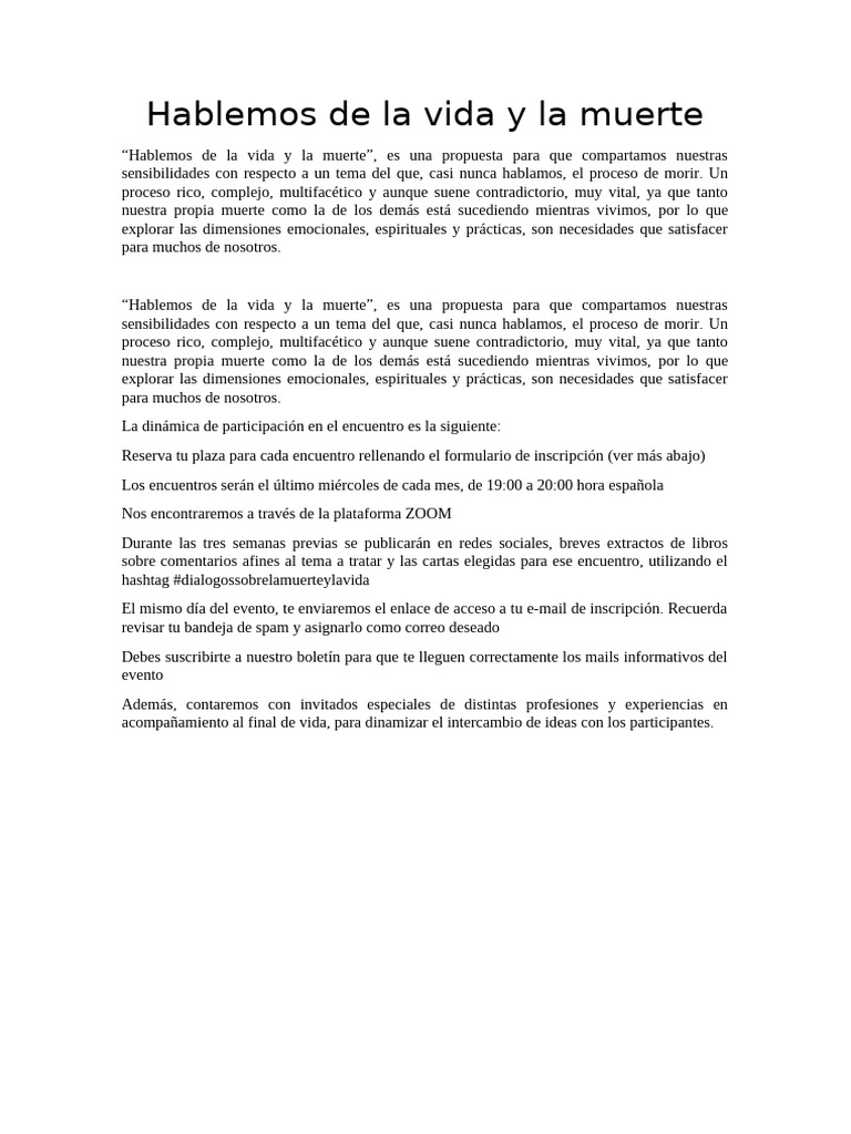 Vida y Muerte | PDF