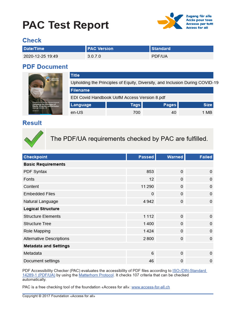 EDI Covid Handbook UofM Access Version 8 - PAC - Report | PDF