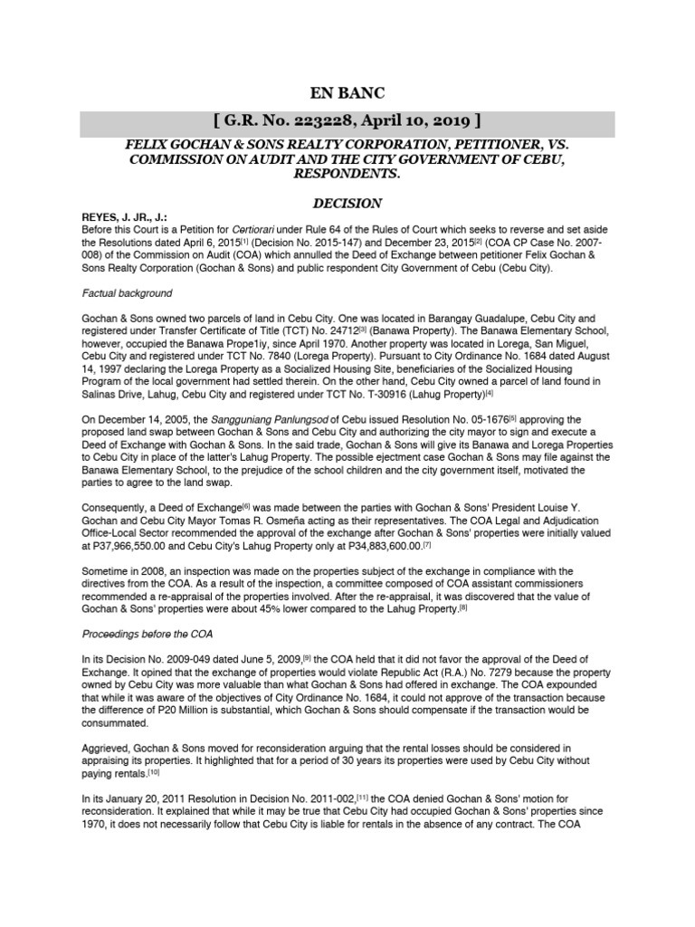 Felix Gochan & Sons Realty Corp v. COA | PDF | Pleading | Certiorari