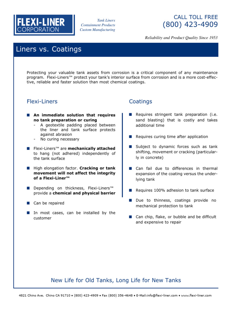 Liners vs. Coatings | PDF | Coating | Mechanical Engineering
