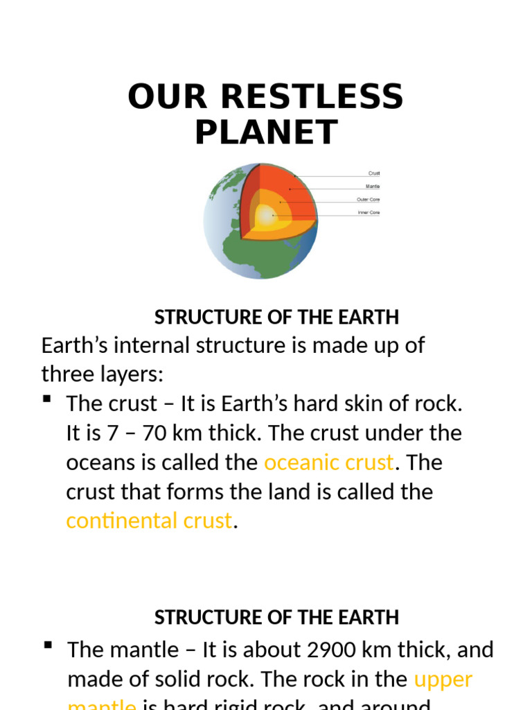 Our Restless Planet Year 9 3 | PDF | Plate Tectonics | Earth