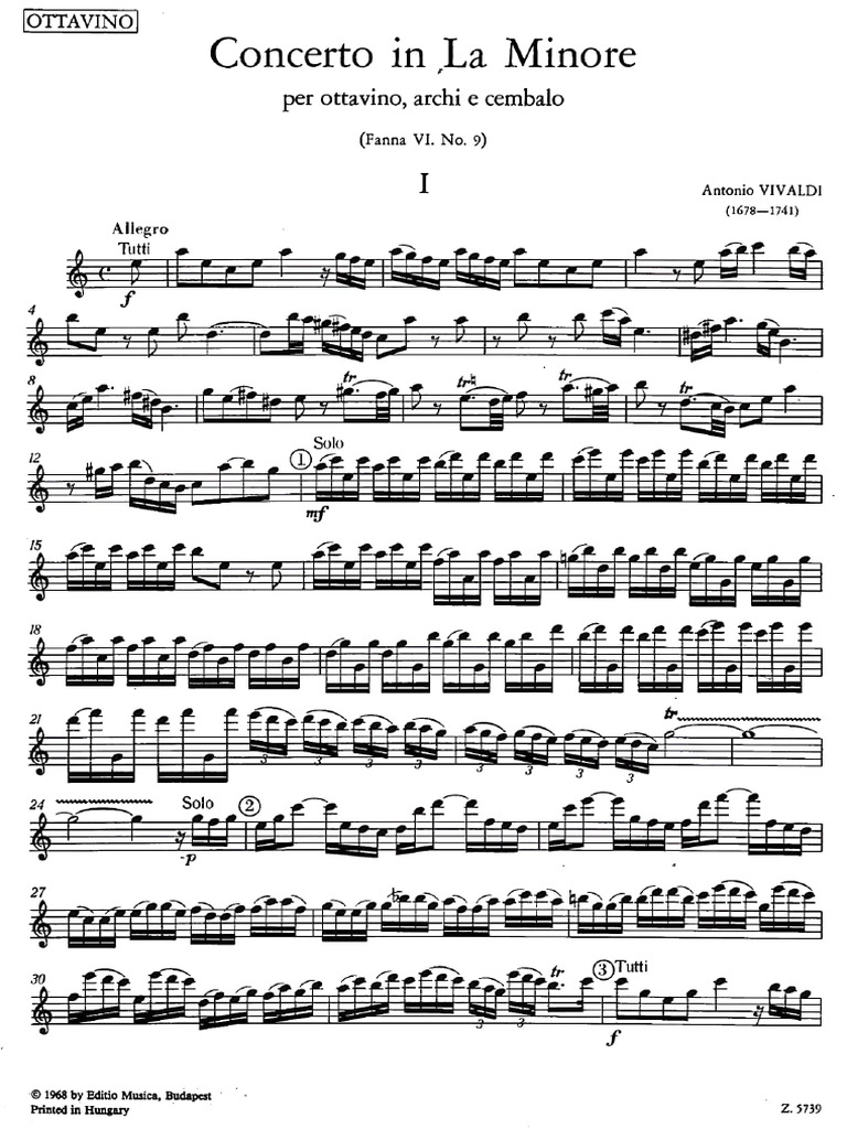 Vivaldi Concerto La Minore | PDF