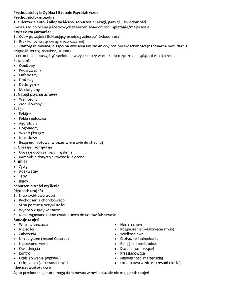 Psychiatria Z Elementami Neurologii Laborki | PDF