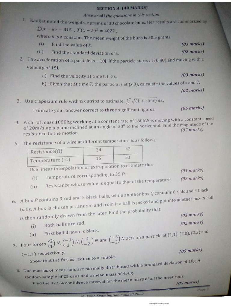 Uace 2024 Applied Mathematics | PDF