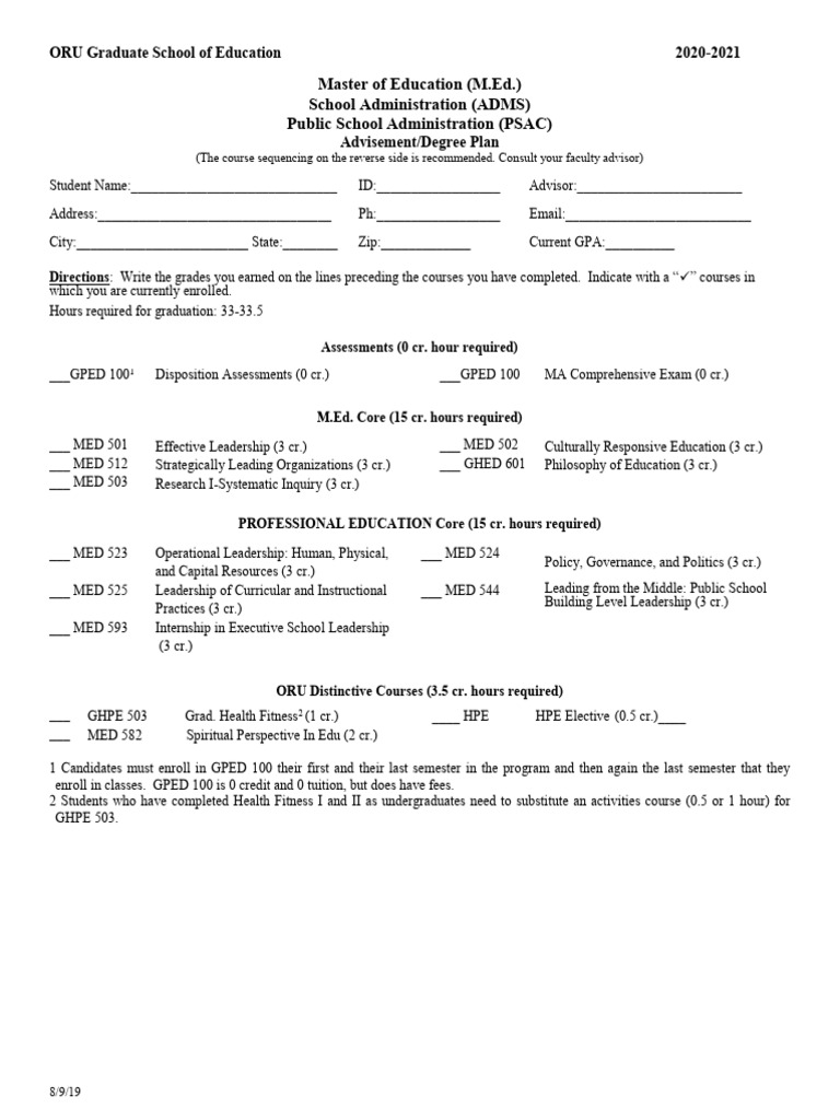 Master of Education - School Administration - Public School ...