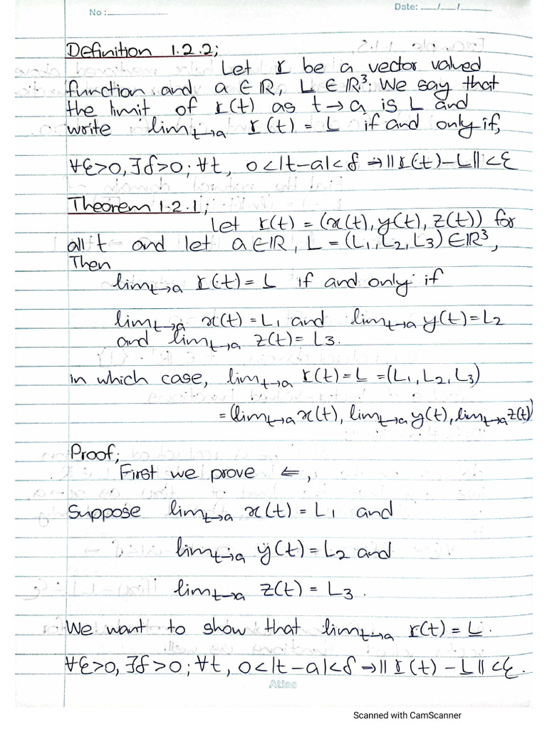 Vector Valued Functions | PDF
