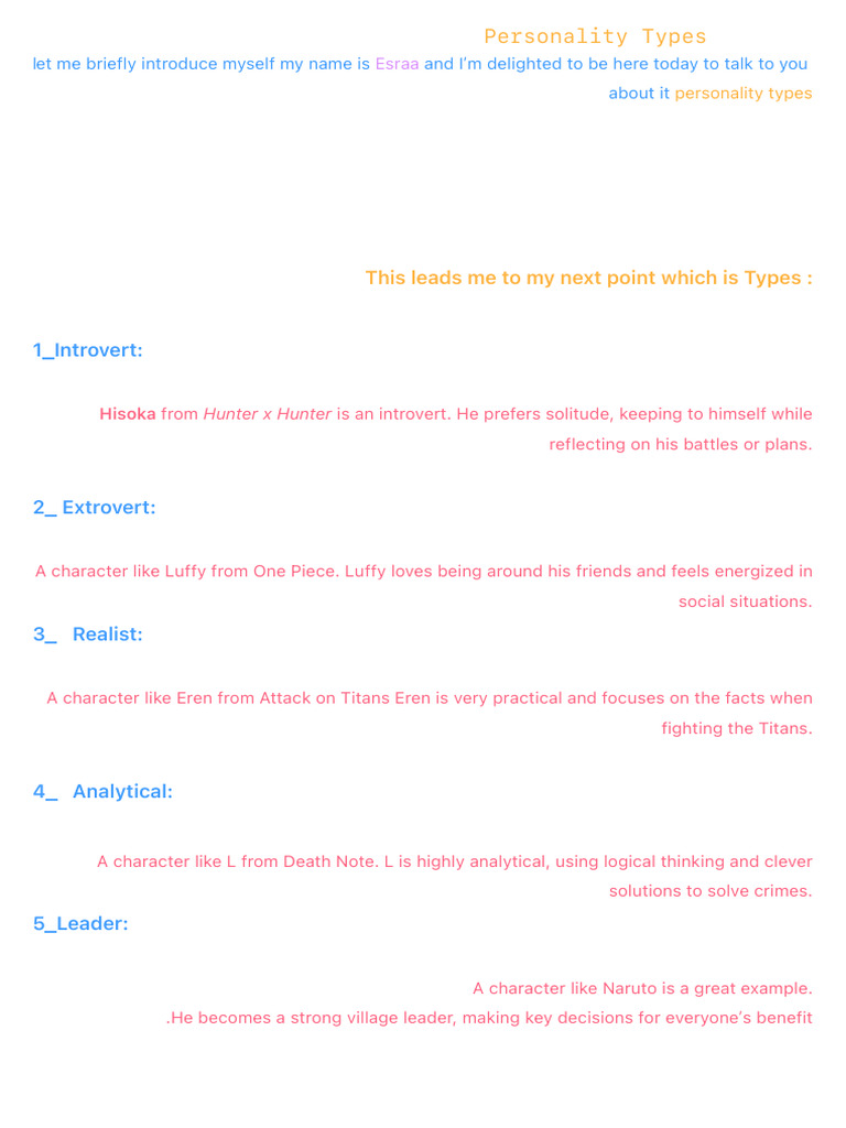 Personality Types | PDF