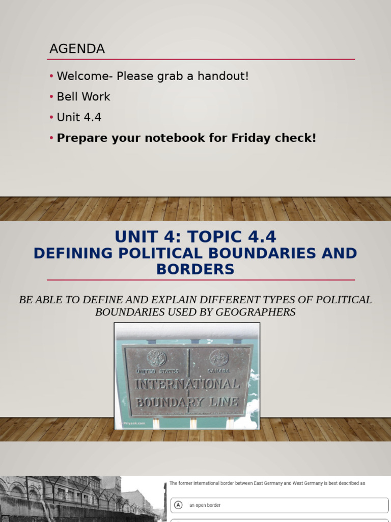 Topic 4.4 - Defining Political Boundaries and Borders | PDF | Global Politics | International ...