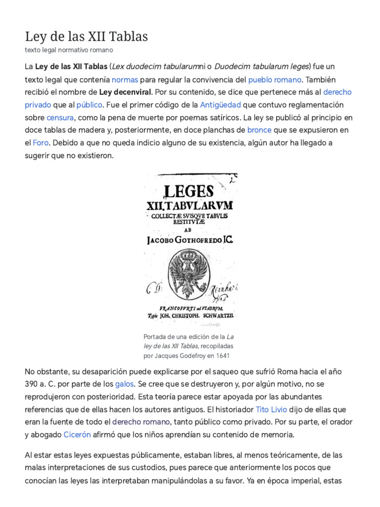 Ley de las XII Tablas | PDF | Roma antigua | Justicia