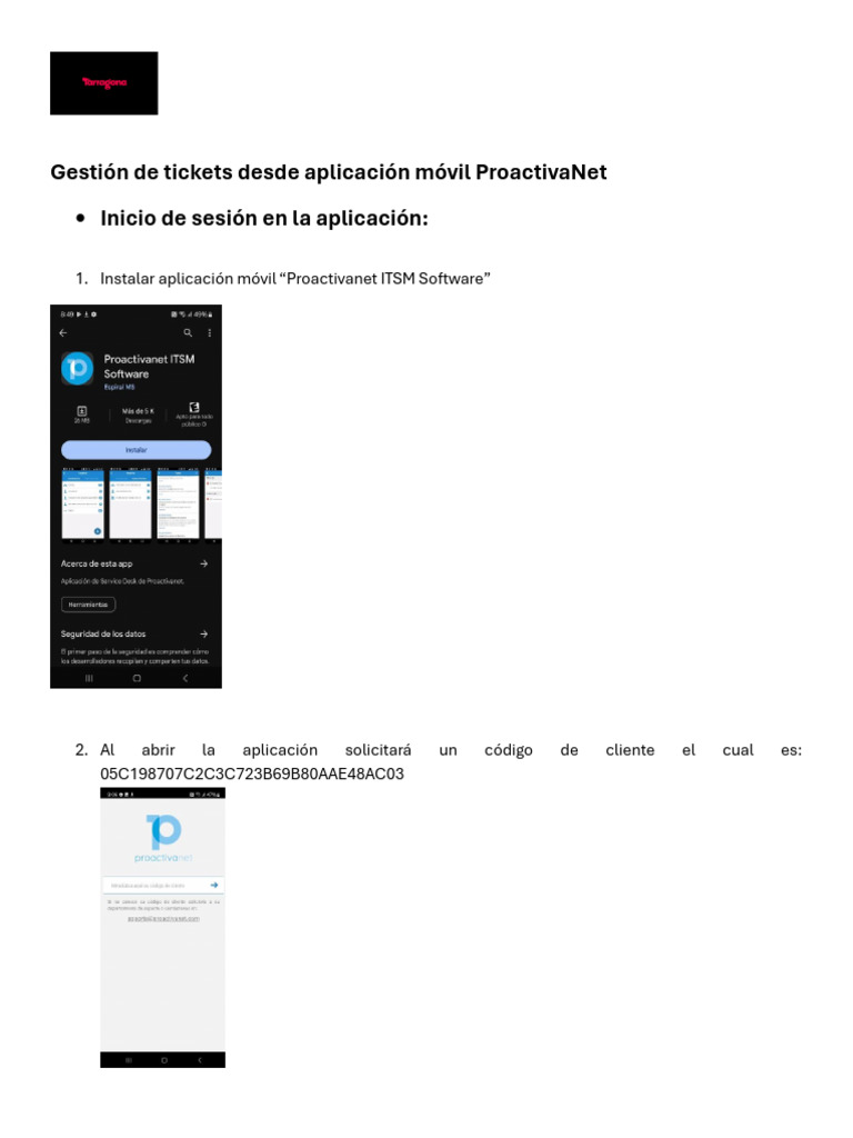 Gestión de Tickets Desde Aplicación Móvil ProactivaNet | PDF