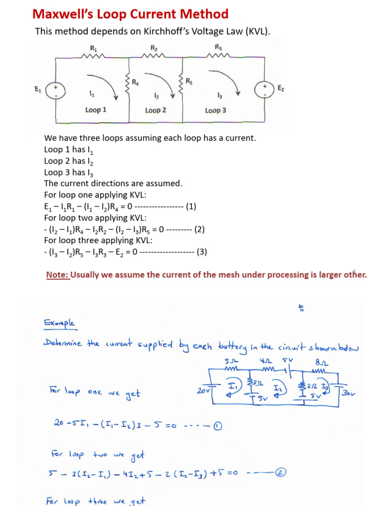 Maxwells Loop Current Method (1) | PDF
