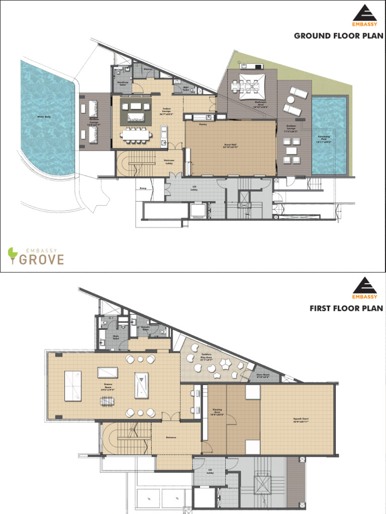 Embassy Ground and Floor Plans | PDF | Room | Bathing