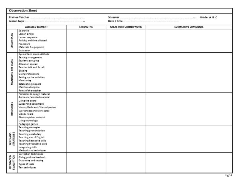 Emailing Observation Sheet | PDF