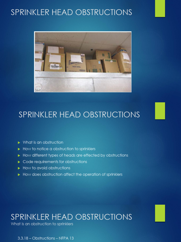 2022 - Lesson 8 Obstructions | PDF | Fire Sprinkler System | Fires