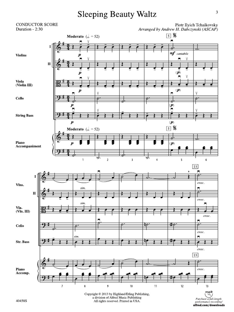 Sleeping Beauty Waltz - Score | PDF
