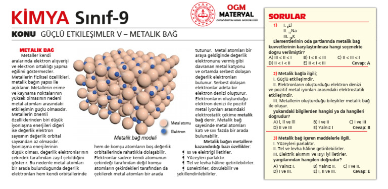 9 Sınıf Kimya | PDF