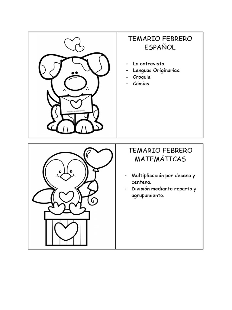 Temarios Febrero Tercero | PDF