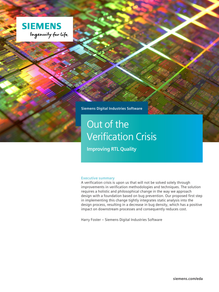 Siemens Eda White Paper Out of The Verification Crisis Improving RTL Quality Hfoster | PDF ...