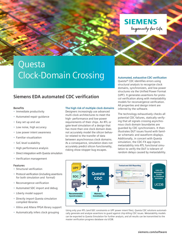 Siemens SW Questa Clock Domain Crossing FS 78487 C3 | PDF | Formal Verification | Simulation
