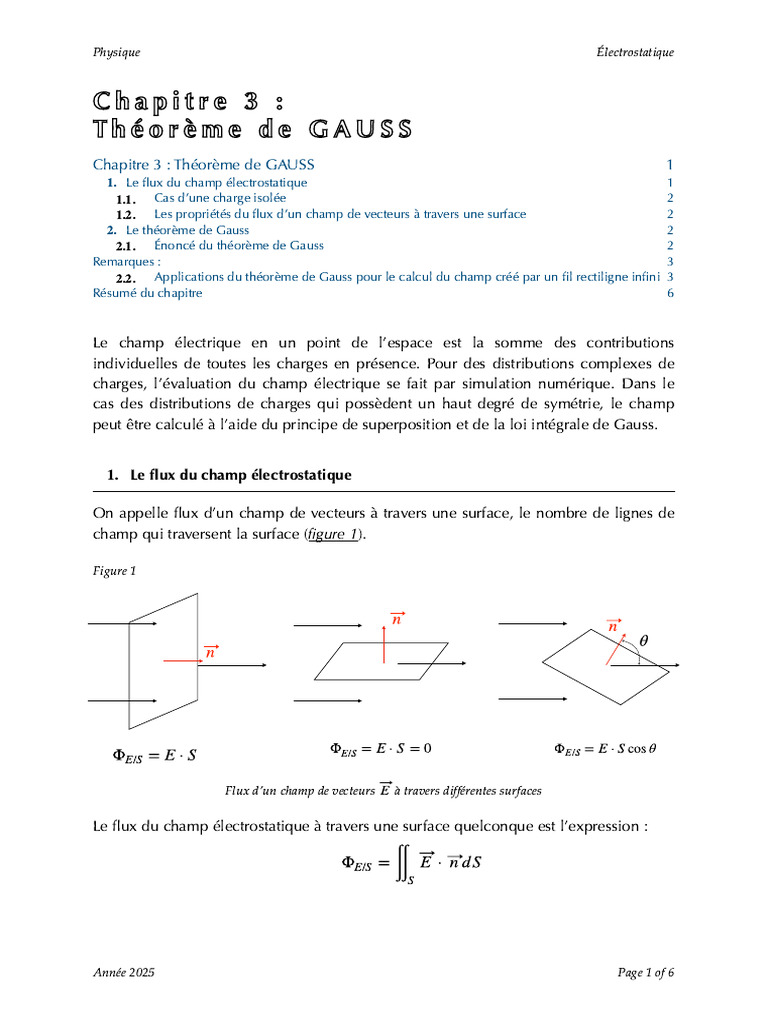 Chap03 Électrostatique 2025 | PDF