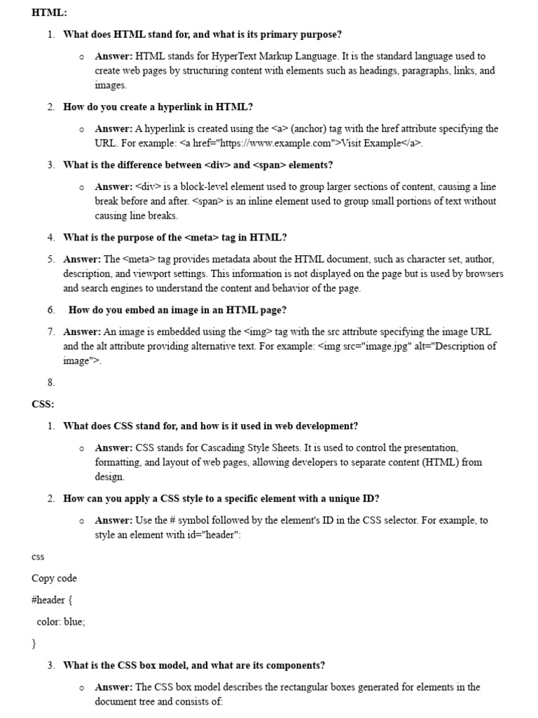 IT Questions | PDF | Html Element | Html