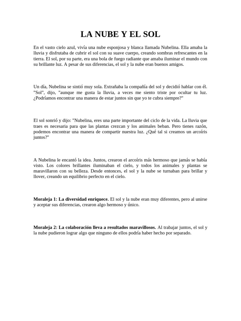 La Nube y El Sol | PDF