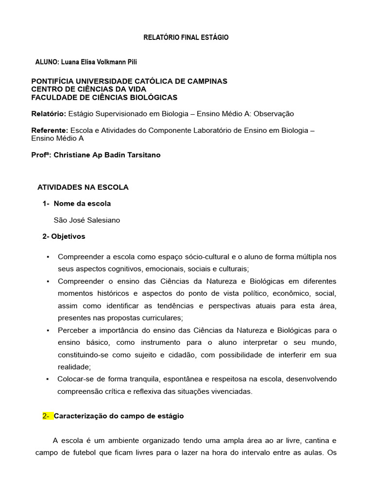Modelo+de+Relat%c3%93rio+Final Laboratorio 6periodo | PDF | Lição ...