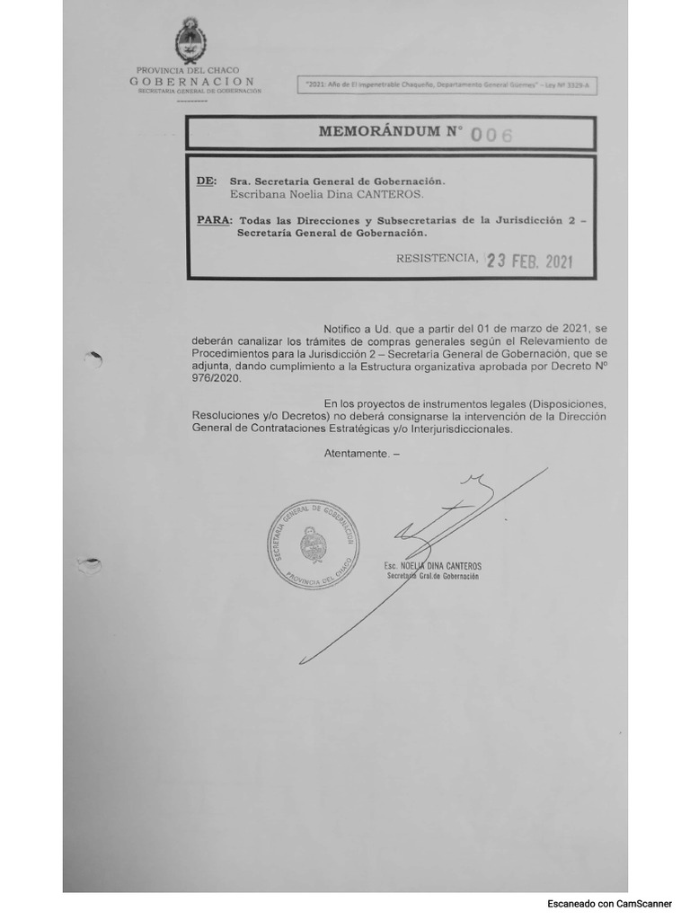 Memo Nº 006-2021- circuito administrativo | PDF