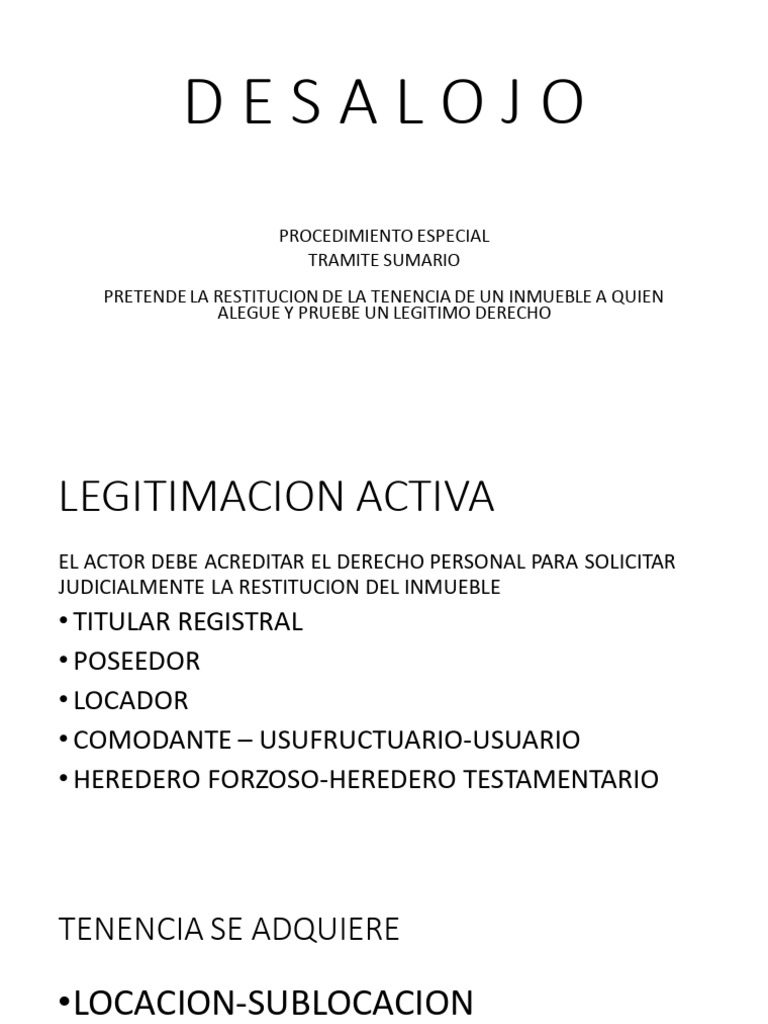 Procedimiento de Desalojo Rápido | PDF