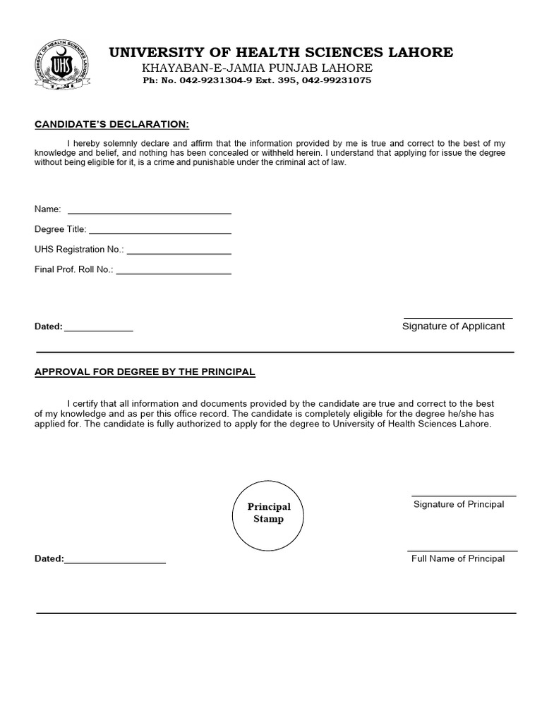 Degree Form | PDF